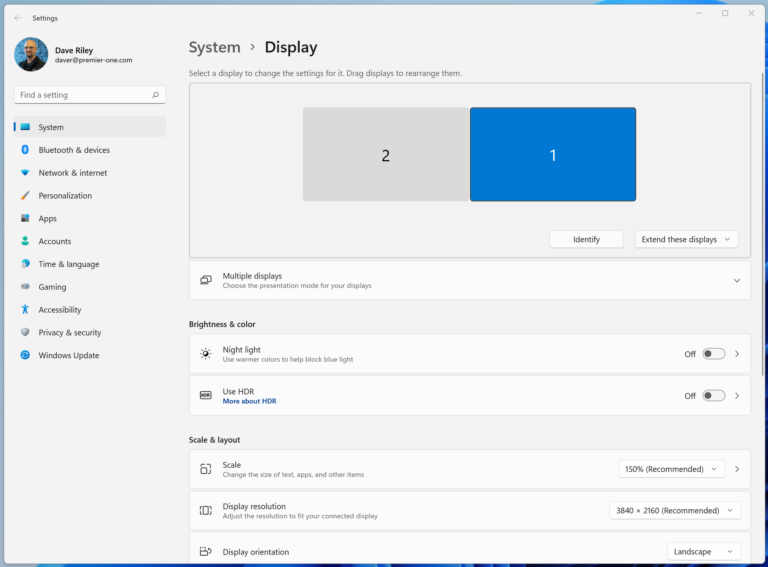 Rearrange Monitor Orientation - Premier One